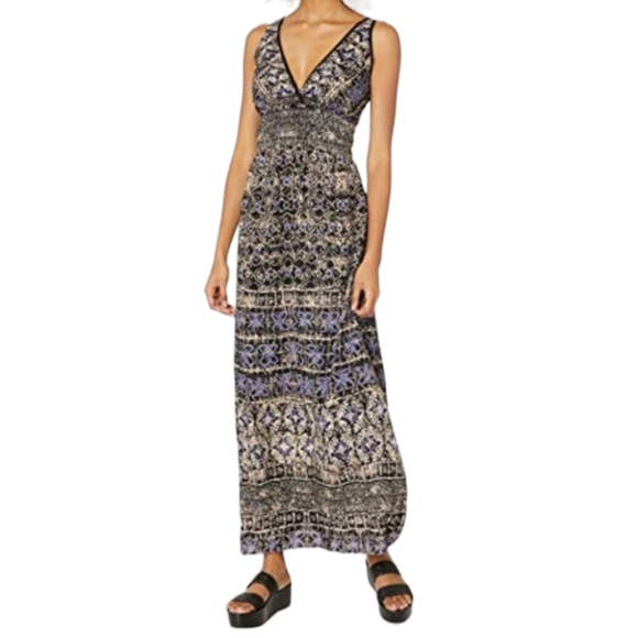 Angie | Dresses | Angie Boho Navy Abstract Mosaic Maxi Dress | Poshmark